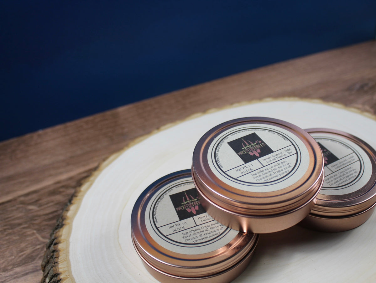 Solid Lotion/Massage bar - Honey Almond – Wicked Bubbles